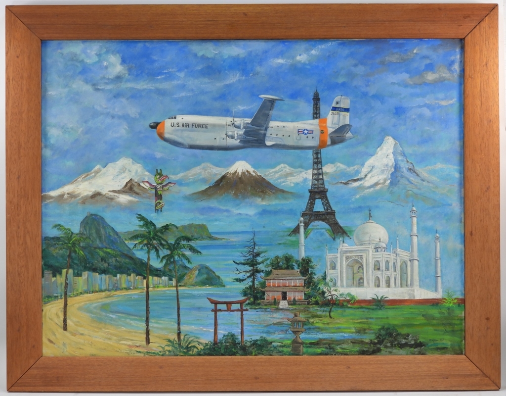 Steven Cryan | Folk Naive Airforce Veteran Painting (1962) | MutualArt