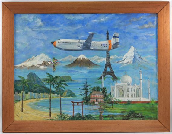 Steven Cryan | Folk Naive Airforce Veteran Painting (1962) | MutualArt