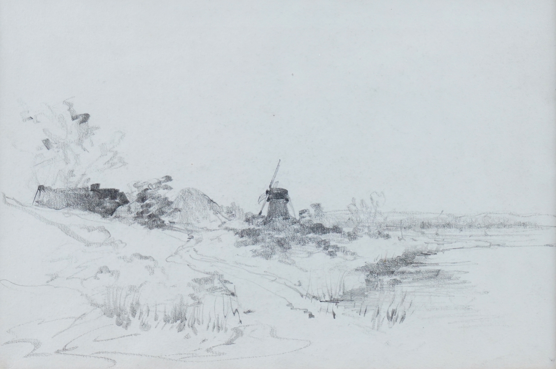 Robert Leman | A windmill in a landscape | MutualArt