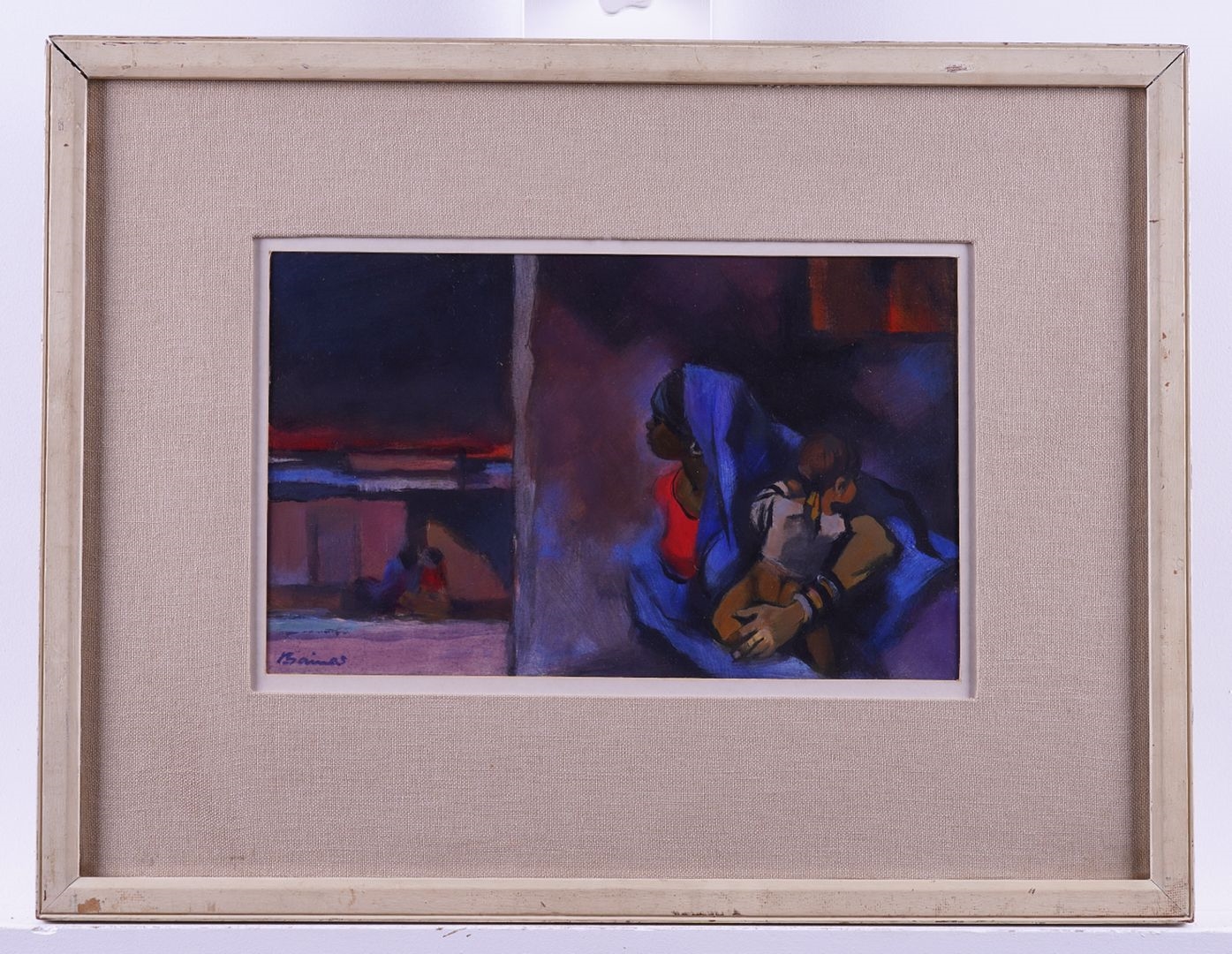 Harry Baines | Indian village at night | MutualArt