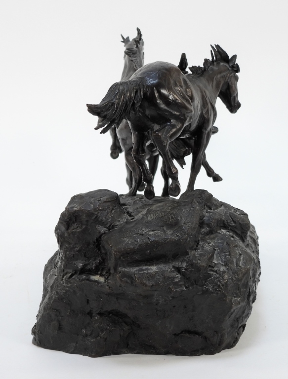Cynthia Rigden | Running Horses Bronze Sculpture | MutualArt
