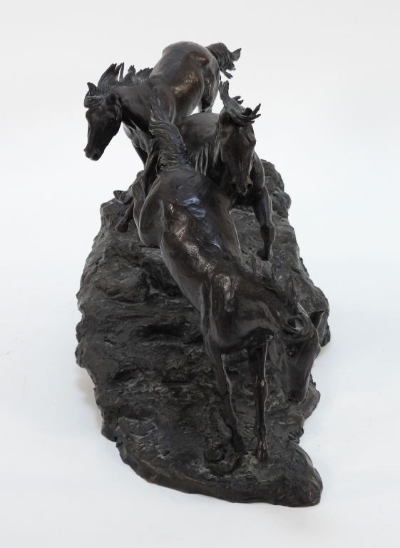 Cynthia Rigden | Running Horses Bronze Sculpture | MutualArt
