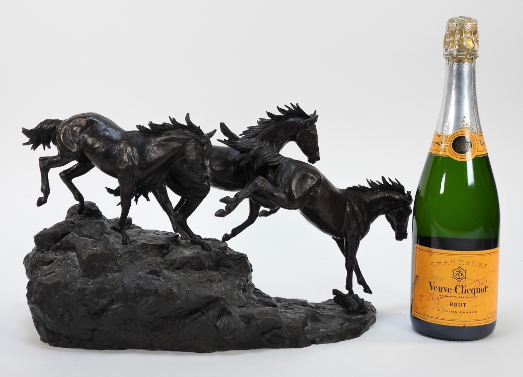 Cynthia Rigden | Running Horses Bronze Sculpture | MutualArt