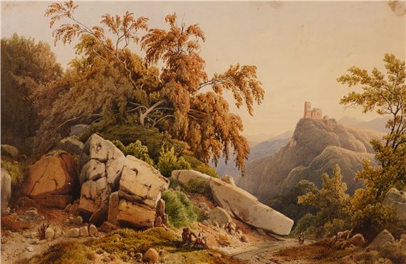 Louis Auguste Lapito | A man and woman at rest in an extensive ...