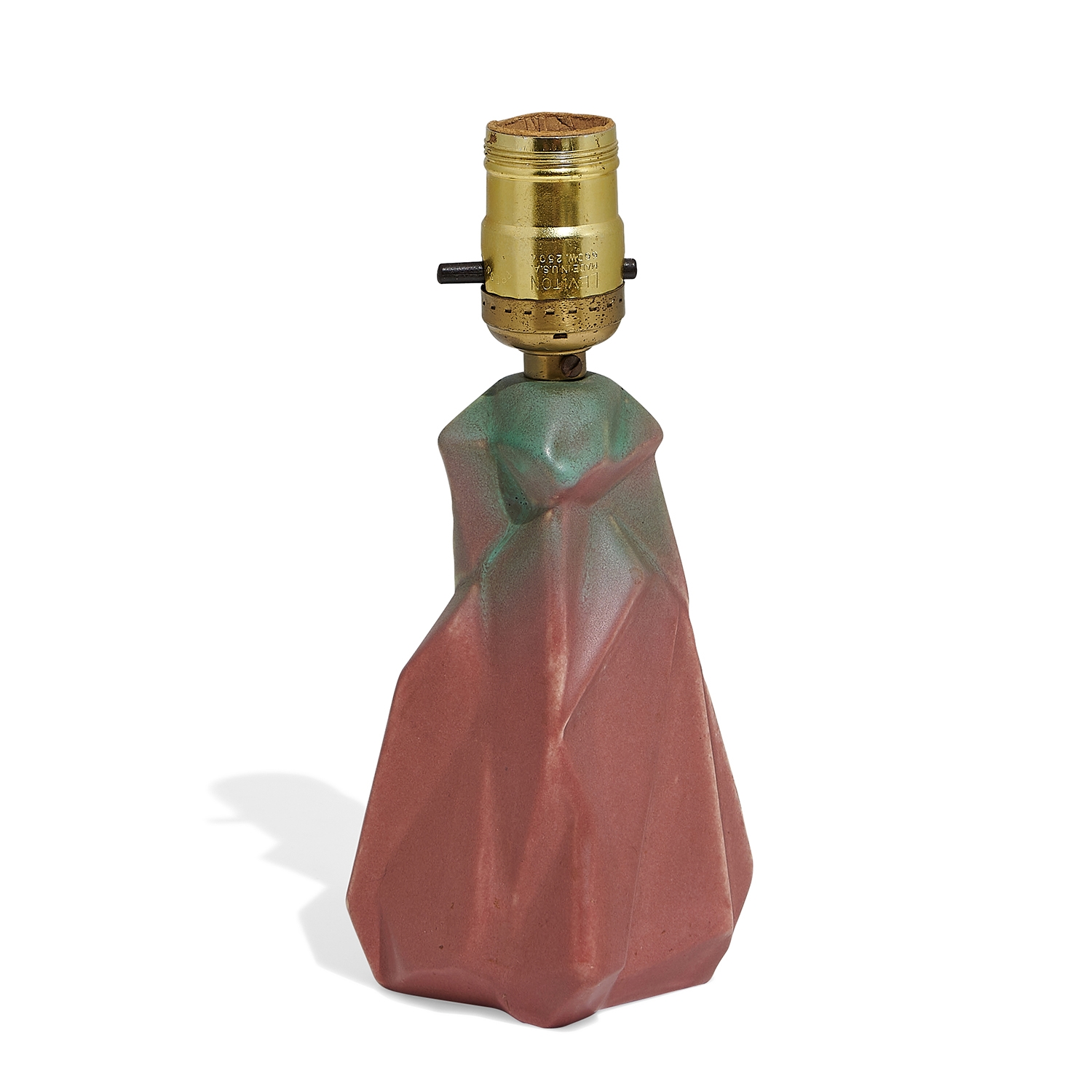 Reuben Haley | Ruba Rombic earthenware lamp base in green drip over ...