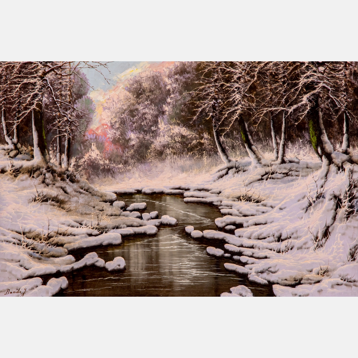 Joseph L.R. Dande | Winter Landscape with River | MutualArt