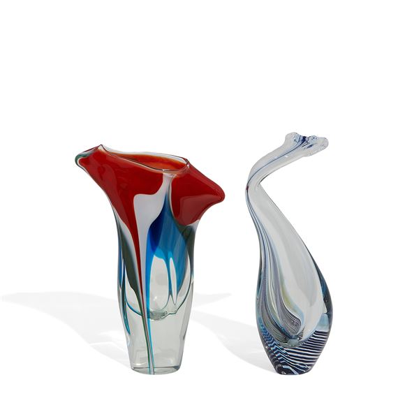 David Lotton | Paperweight vases, two: modernist form with aventurine ...
