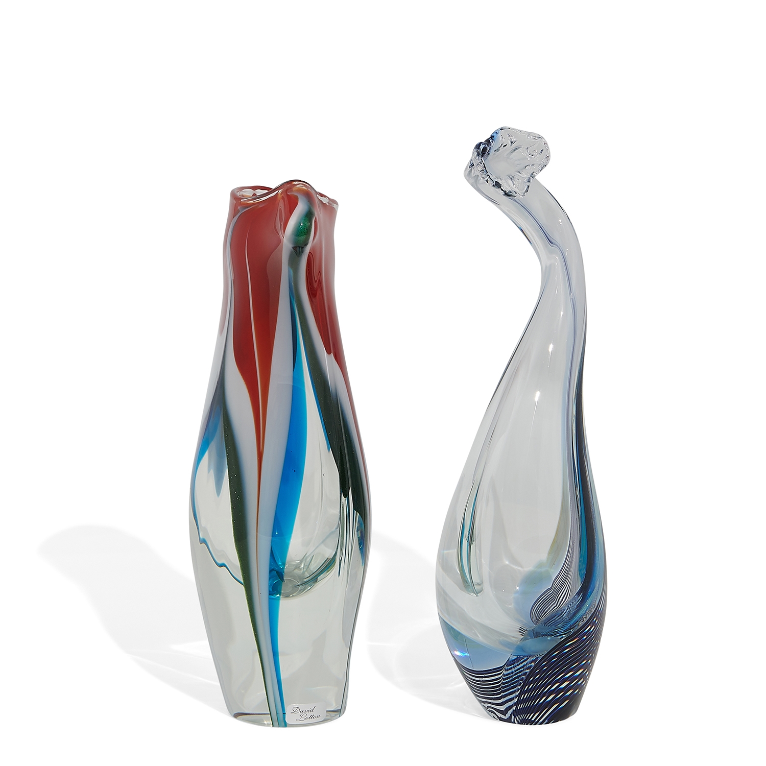 David Lotton | Paperweight vases, two: modernist form with aventurine ...