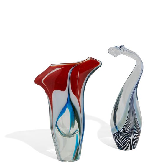 David Lotton | Paperweight vases, two: modernist form with aventurine ...