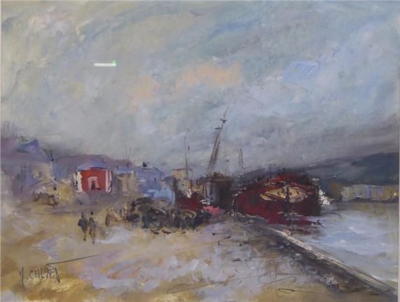 Michel Calvet | : Scène de port | MutualArt