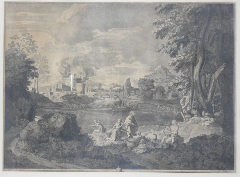 Nicolas Poussin | after : Landscape with Orpheus and Eurydice | MutualArt