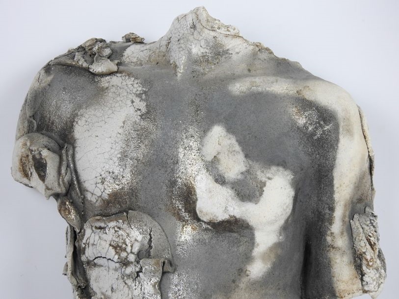 Christian Martinon | : Important torso of man in raku | MutualArt