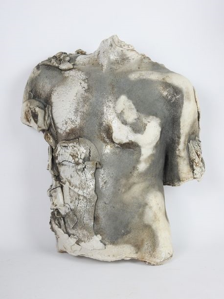 Christian Martinon | : Important torso of man in raku | MutualArt