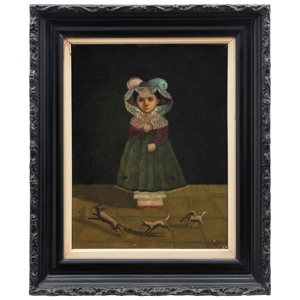 Horacio Rentería Rocha | RETRATO DE NIÑA CON PERROS | MutualArt