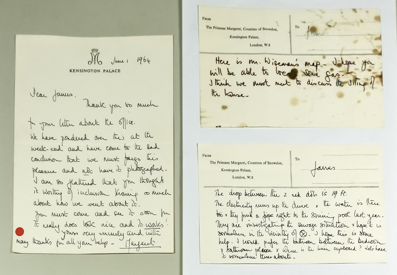 H.R.H. Princess Margaret | Handwritten and signed letter on Kensington ...