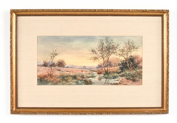 Albert Matthews | Landscape with oxen and stream | MutualArt