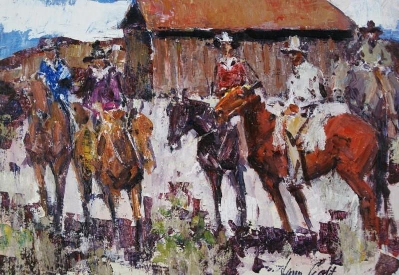 James Colt | 2-sided Western oil on painting | MutualArt