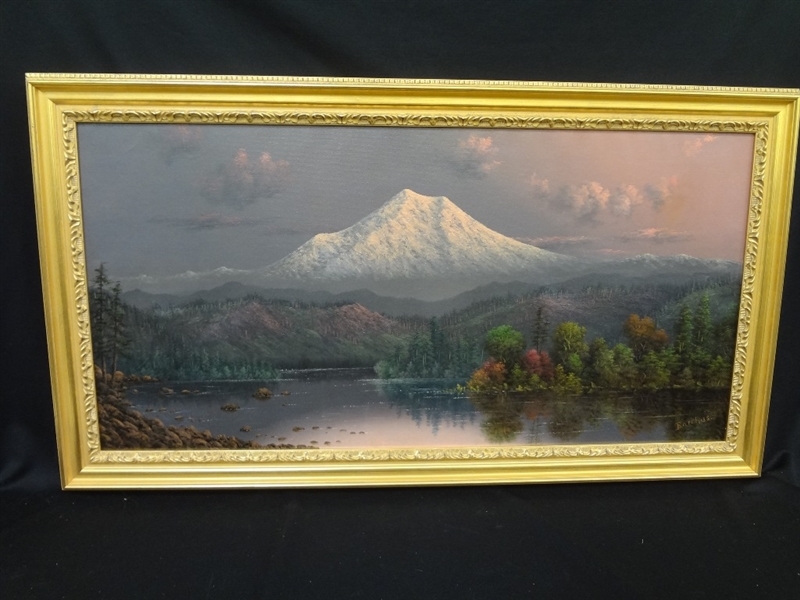 Eliza Rosanna Barchus | Eliza Barchus (1857-1959) Oil Painting Mt. Hood ...