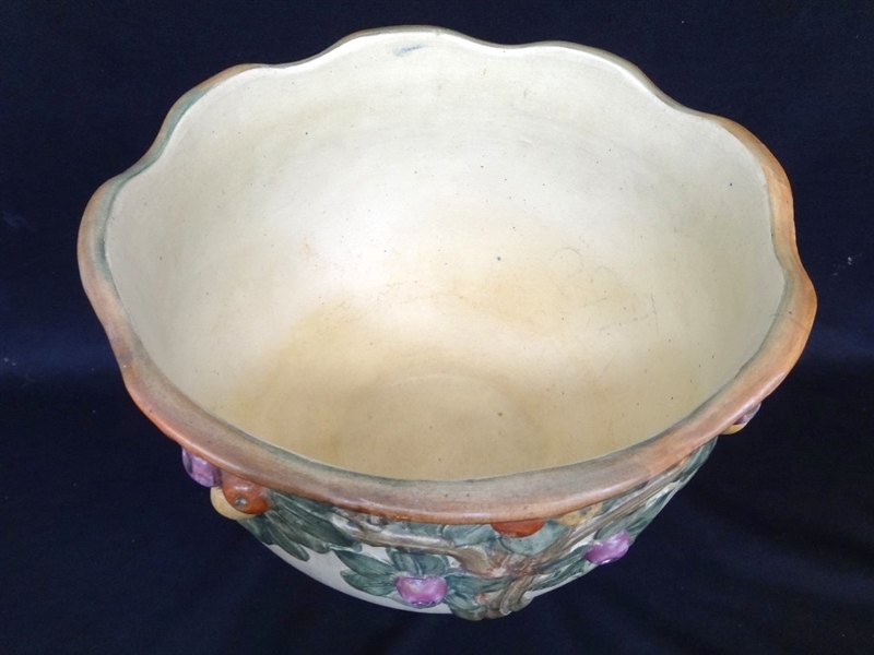 Weller Pottery | Weller Pottery Oversize Jardiniere Apple Tree Black ...