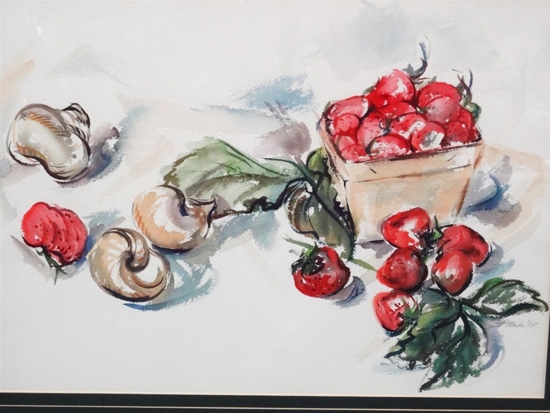 Janet Mack | (2) Original Janet Mack Watercolor Still Life Fruit: Both ...