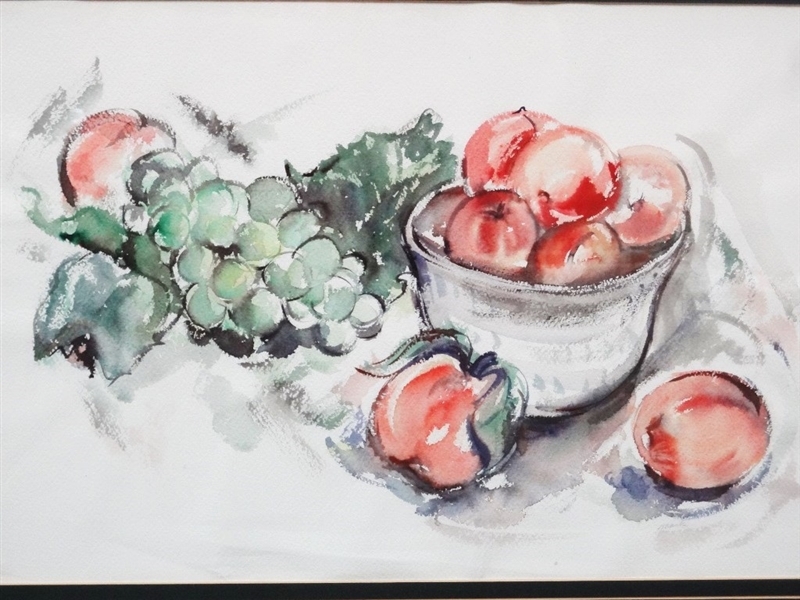 Janet Mack | (2) Original Janet Mack Watercolor Still Life Fruit: Both ...