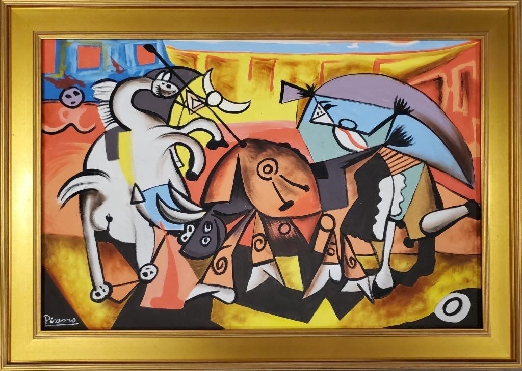 Pablo Picasso | Original in the Manner of Picasso Canvas COA (1900 ...