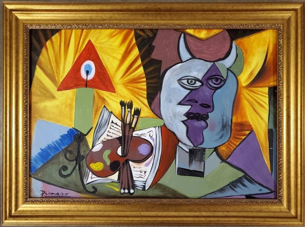 Pablo Picasso | Original in the Manner of Picasso Canvas COA (1900 ...