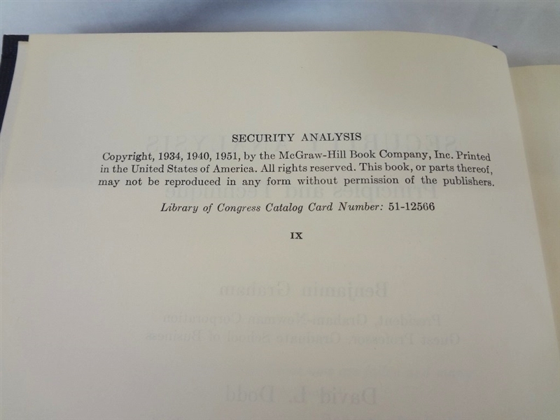 David Dodd | Security Analysis (1951) | MutualArt
