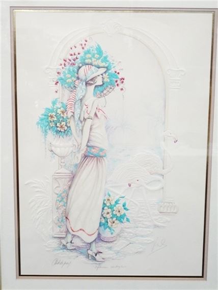 Mary Vickers | Mary Vickers Artist Proof Afternoon Rendevous Intaglio ...