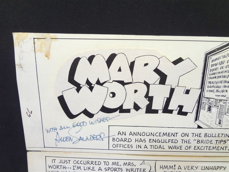 Allen Saunders | Mary Worth Comic Strip Original Art Signed Allen ...