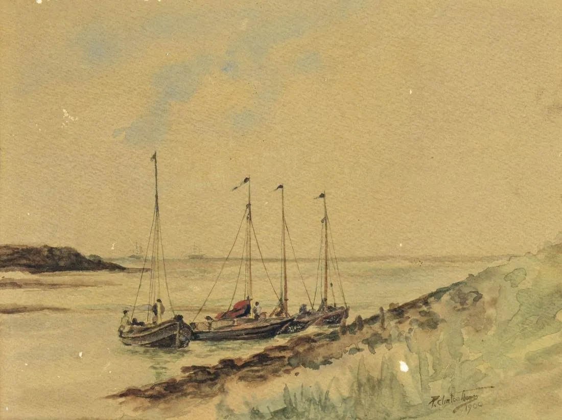 Percival Clinton Thomas | Dutch Mussell Boats (1900) | MutualArt
