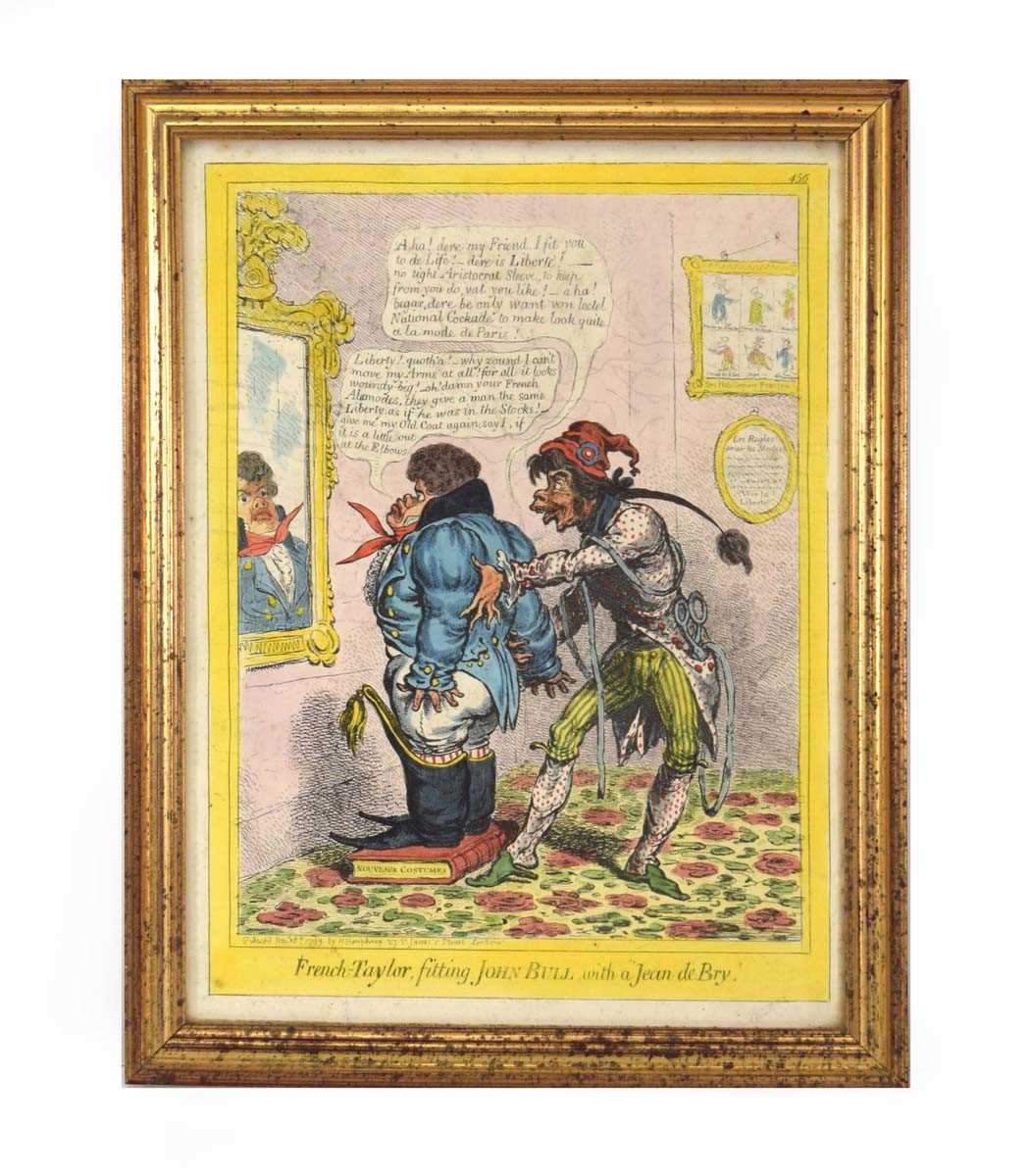 James Gillray | French Taylor fitting John Bull with Jean de Bry (1799 ...