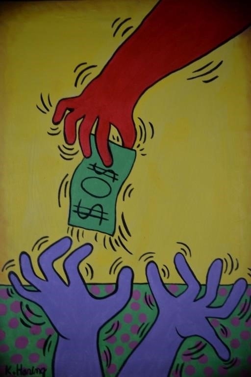 Keith Haring | Canvas In the Manner of Keith Haring Original COA ...