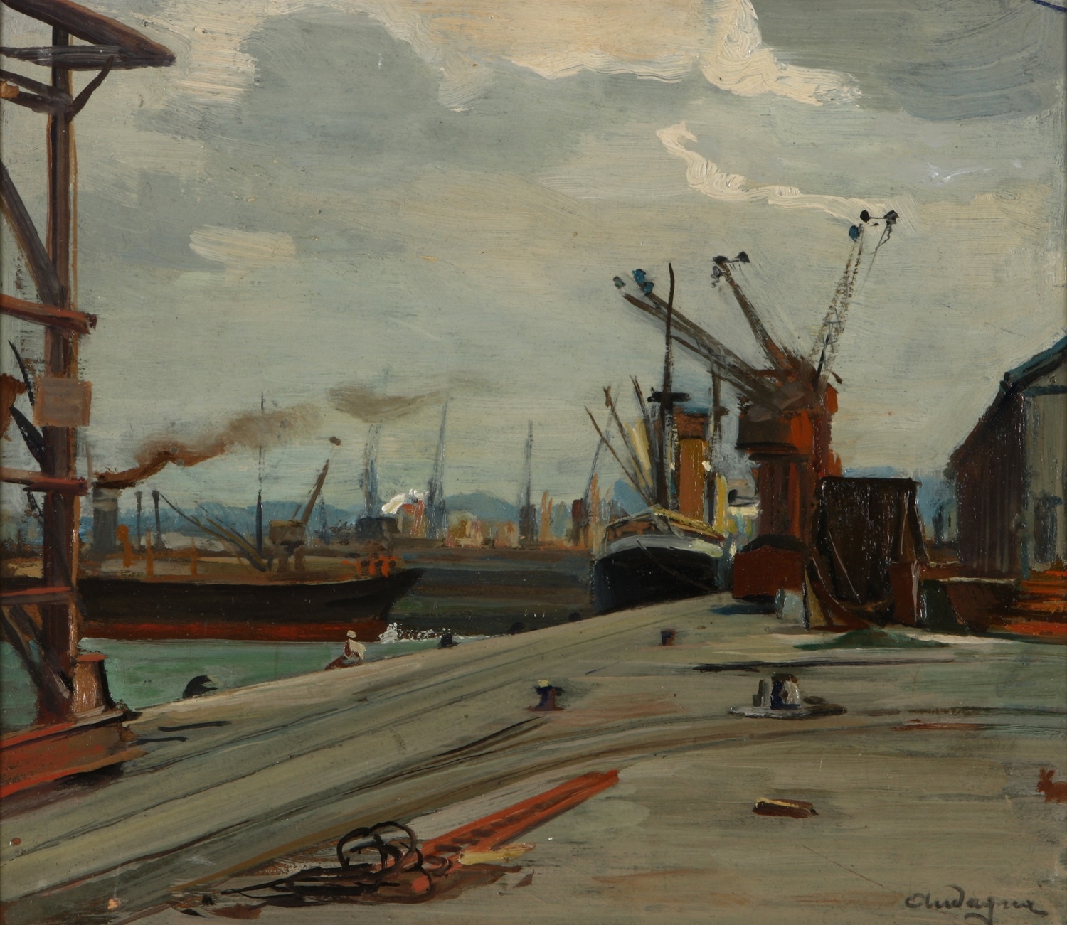 Alex Wagner | Dockyard scene | MutualArt