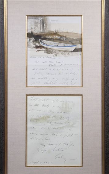 Andrew Wyeth | An Illustrated Letter to Ed Coffin regarding the Skiff ...