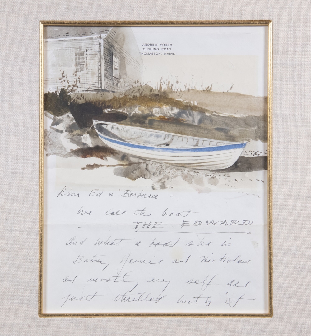Andrew Wyeth | An Illustrated Letter to Ed Coffin regarding the Skiff ...