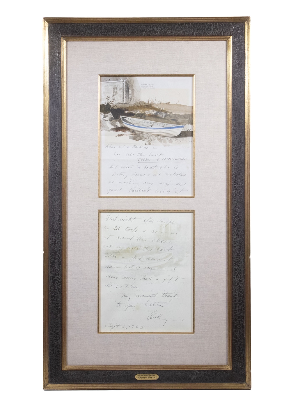 Andrew Wyeth | An Illustrated Letter to Ed Coffin regarding the Skiff ...