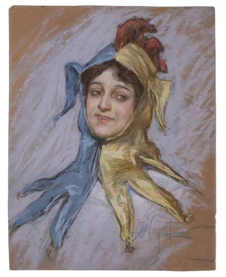 Albert Beck Wenzell | Bust Portrait of a Lady Jester (Circa 1900 ...