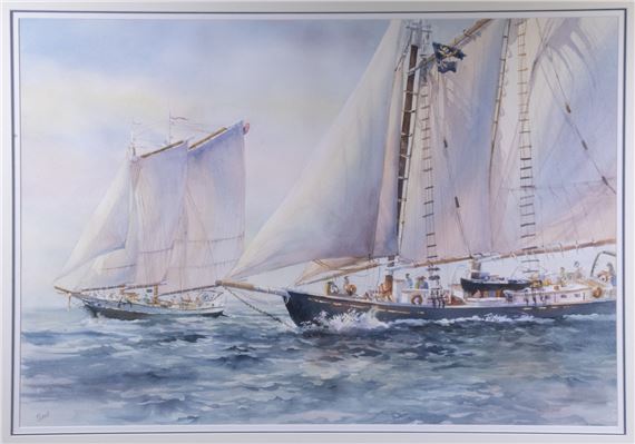 CAROL SHUP SEBOLD | Schooners Bowditch & Grace Bailey (racing off the ...