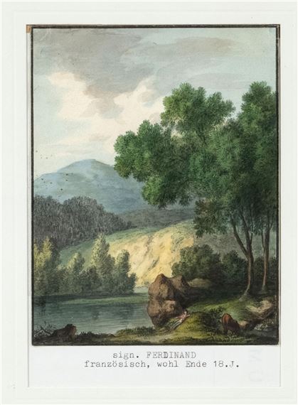 French School, 18th Century | 2 landscape idylls with figure scenery ...