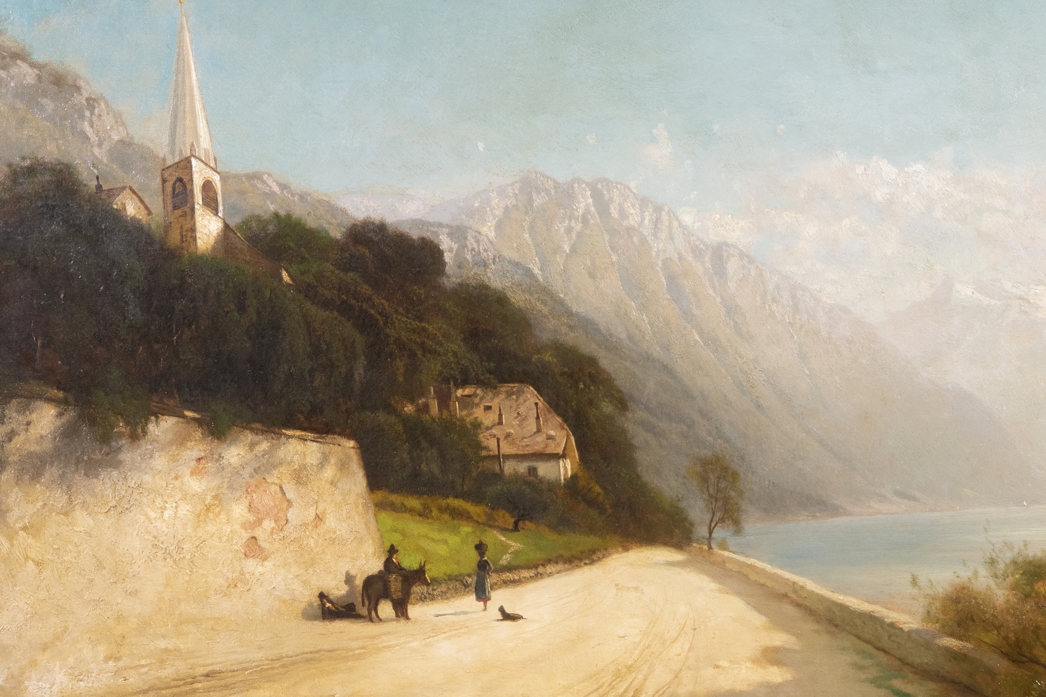 Arthur Parton | Lake Como Road with Church and Chateau (1882) | MutualArt