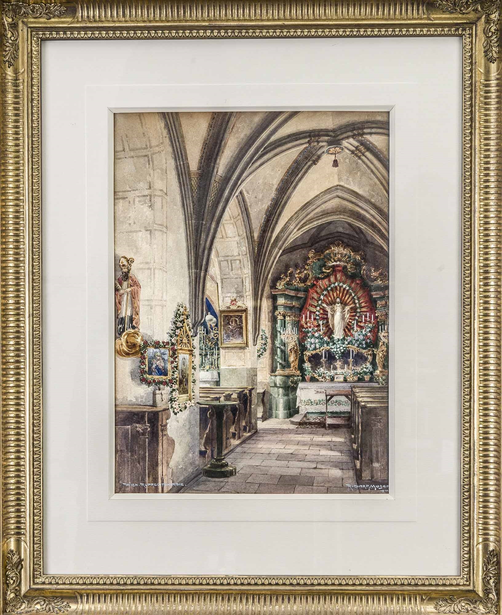 Richard Moser | Interior view of the Ruprechtskirche in Vienna with a ...
