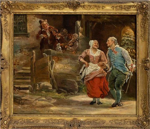 Adrien Ferdinand de Braekeleer | Old peasant couple dancing | MutualArt