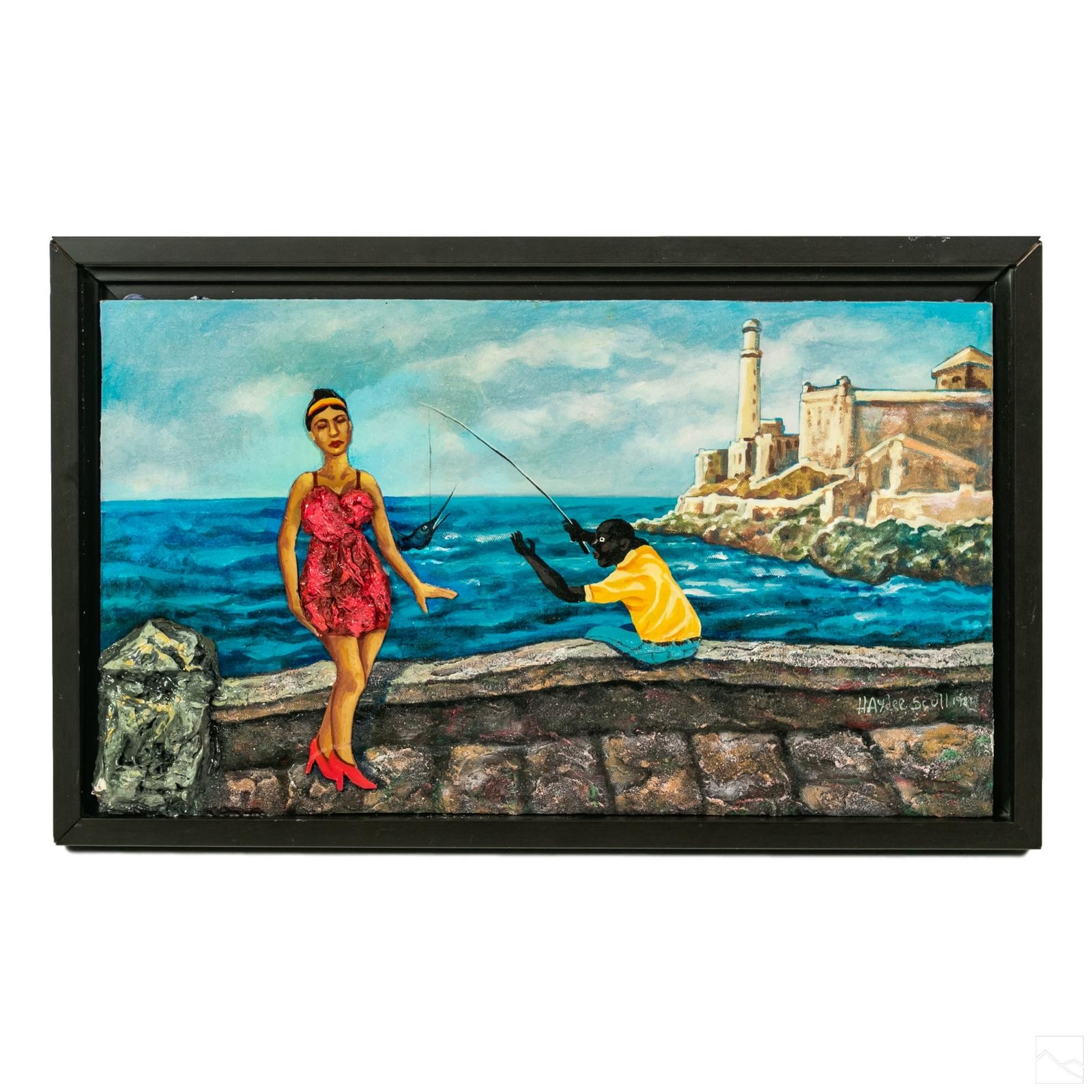 Haydee Scull | Depicts three dimensional, high relief seaside scene ...