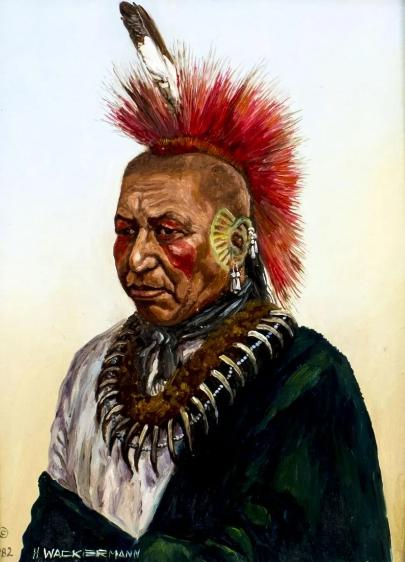 Hubert Wackermann | Portrait of Indian Man - Osage (1982) | MutualArt
