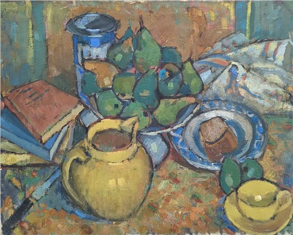 Paul Rivoire | Nature au pichet jaune et poires vertes | MutualArt