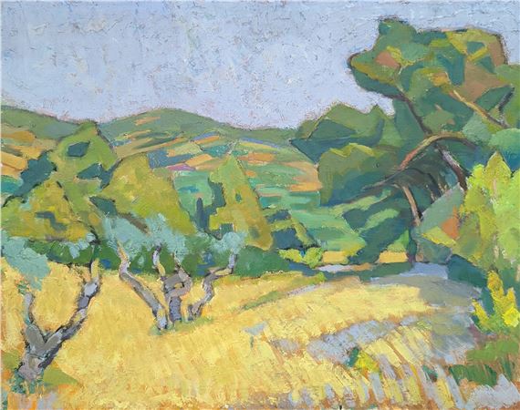 Paul Rivoire | Champs de blé et oliviers en provence | MutualArt