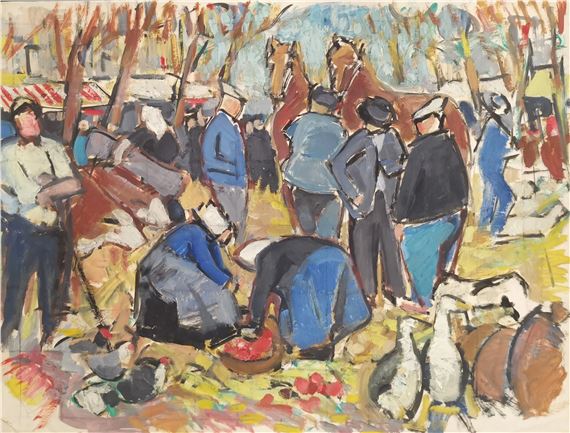 Paul Rivoire | Scène de marché en Bretagne | MutualArt