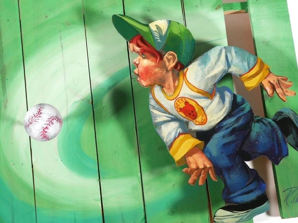 Robert Carter | Showing two children playing baseball | MutualArt