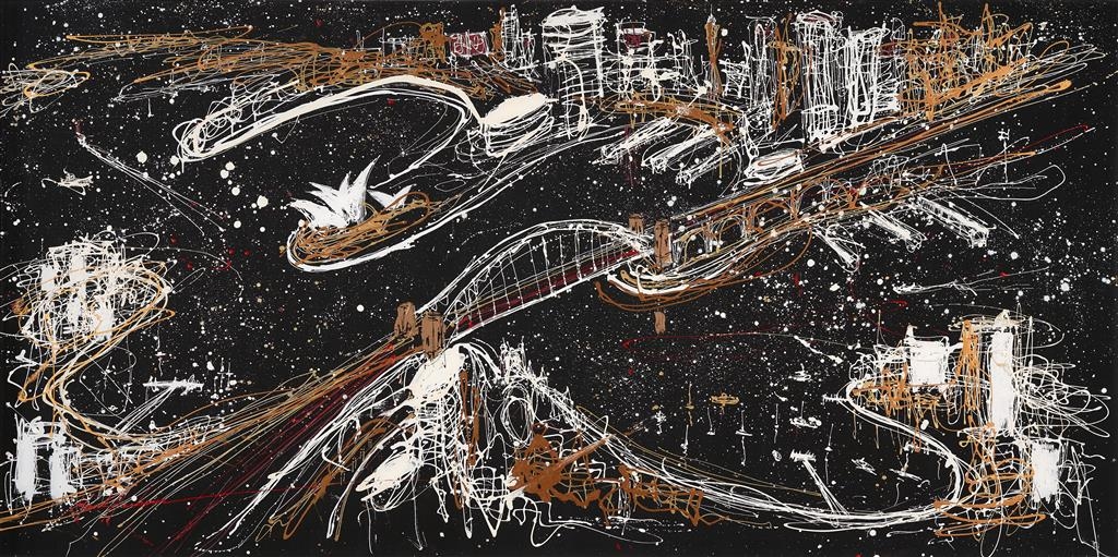 Mark Hanham | Aerial View of Sydney Harbour at Night | MutualArt